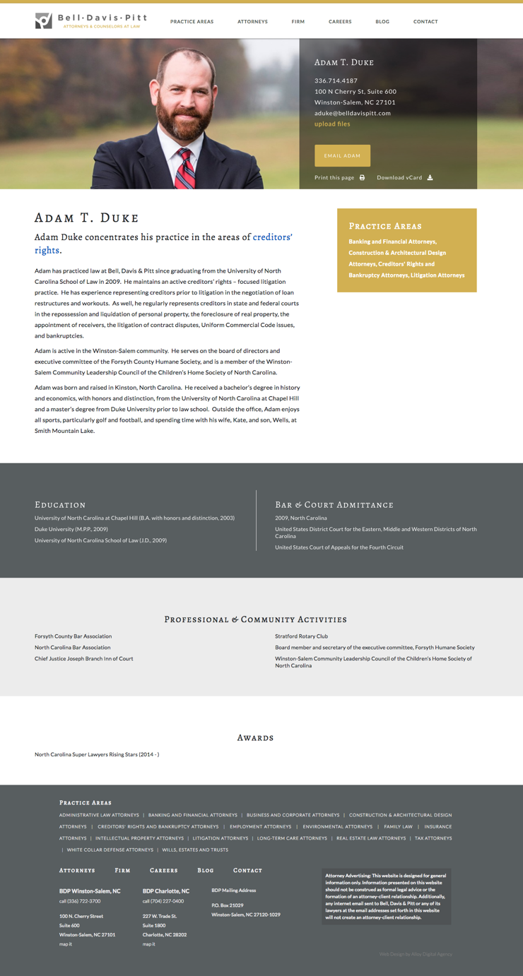 Bell, Davis & Pitt | Alloy Design + Development